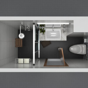 Vách Kính Nhà Tắm Fendi FKP-4X2 1200mm Cửa Lùa Giá Rẻ